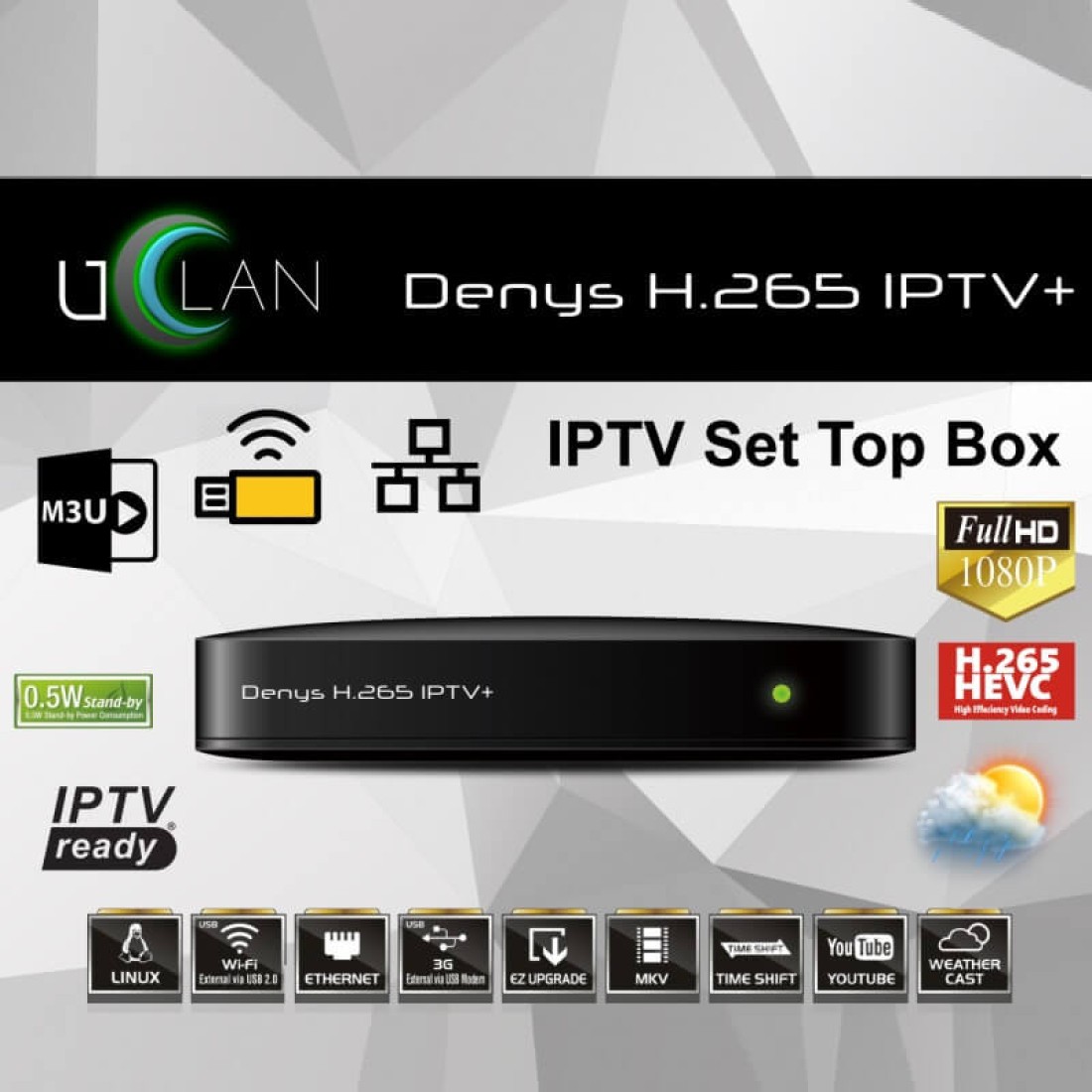 Denys H.265 IPTV+ | Linux IPTV Set-Top-Box